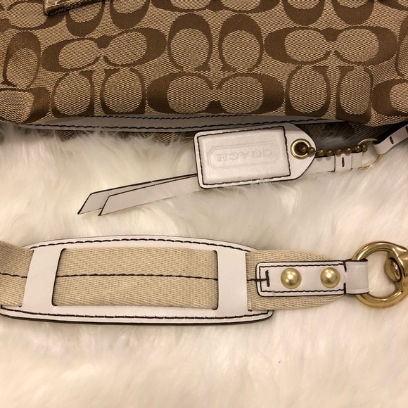 Coach | Bags | Coach Half Moon Purse In Dark Tan Canvas | Poshmark